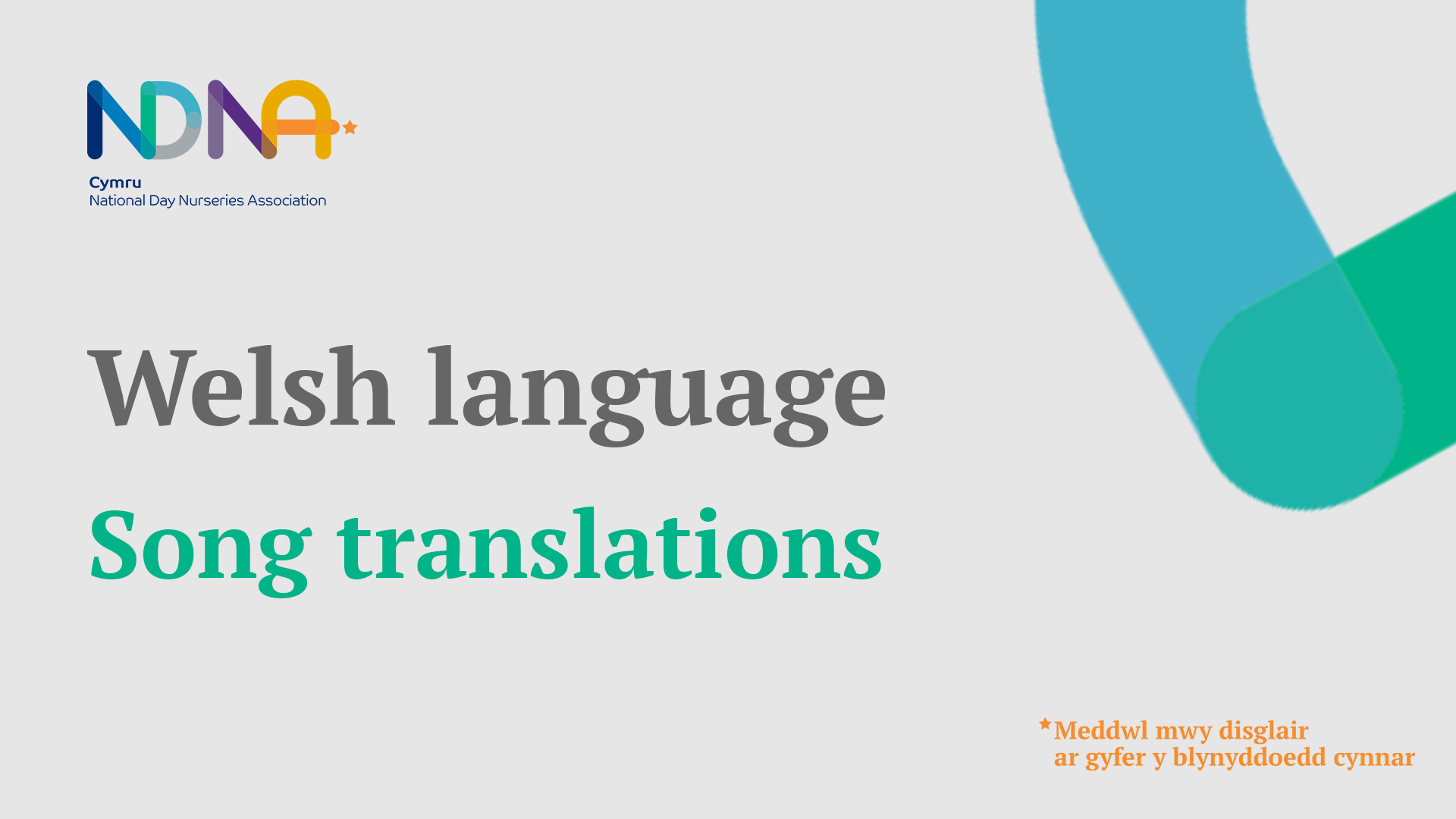 Welsh language in early years settings - videos - NDNA Cymru